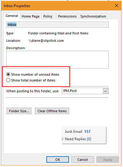 Number of unread emails not showing next to group folders - Microsoft Q&A