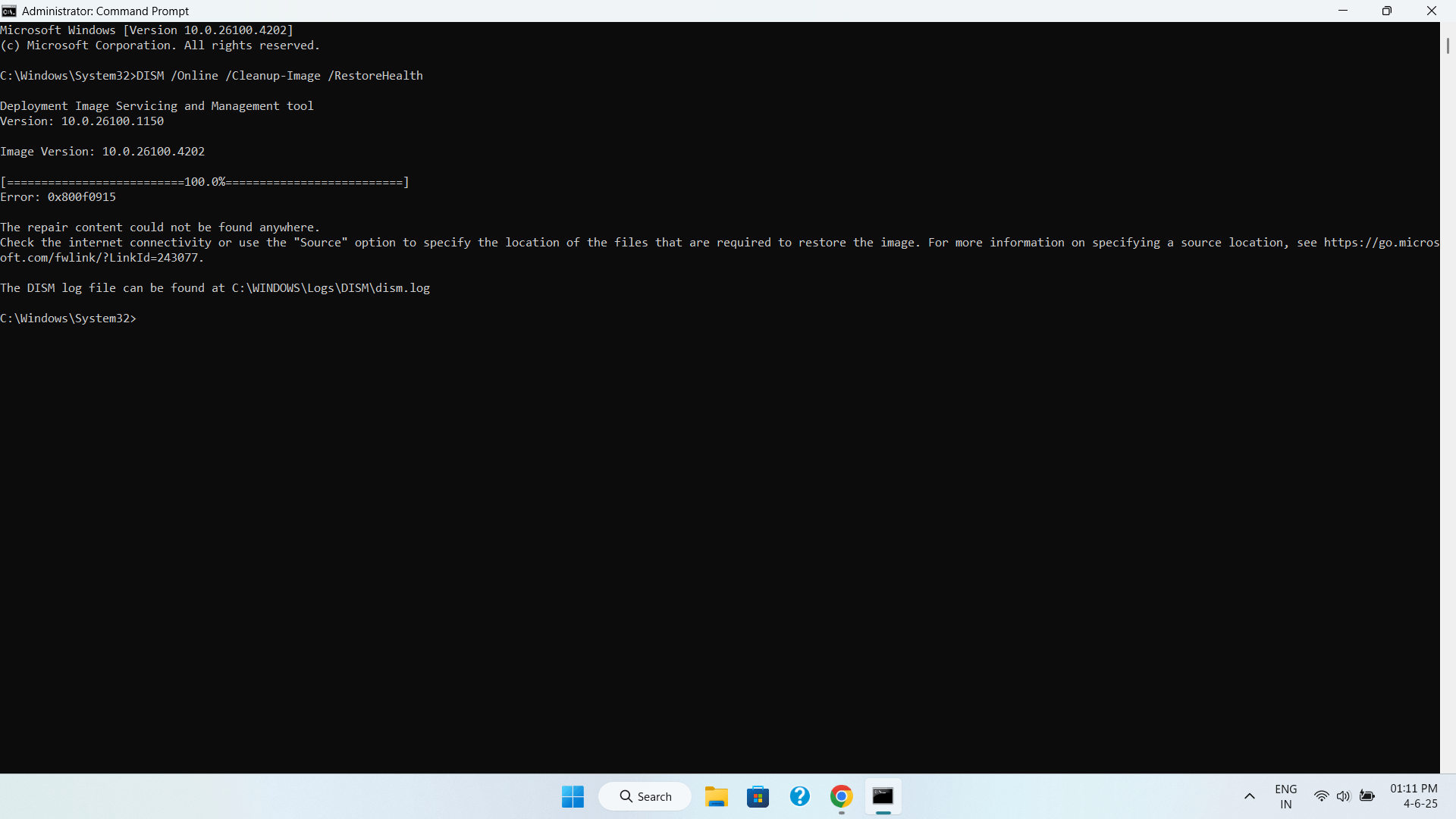 DISM Restore Health Command Error - Microsoft Q&A