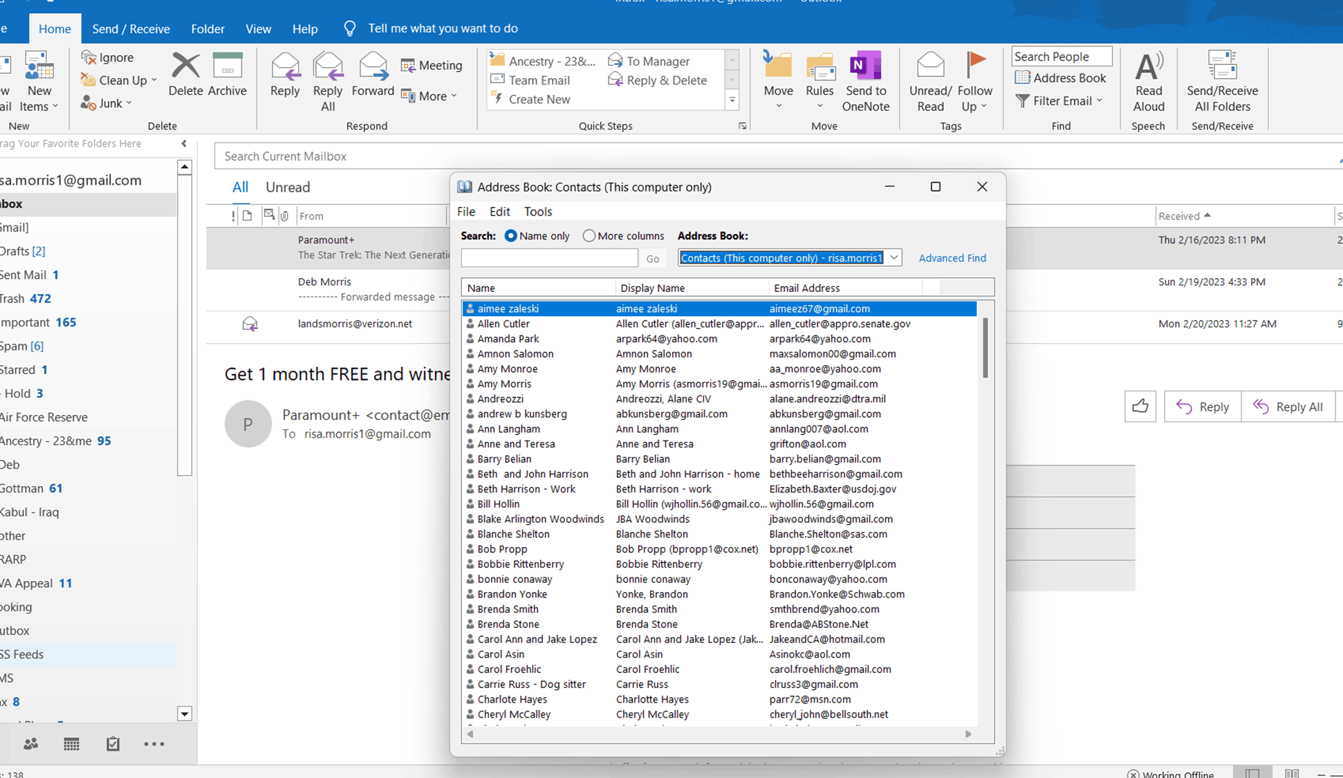 how do I move contacts from computer only to contacts to just contacts ...