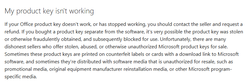 installing office key - Microsoft Q&A