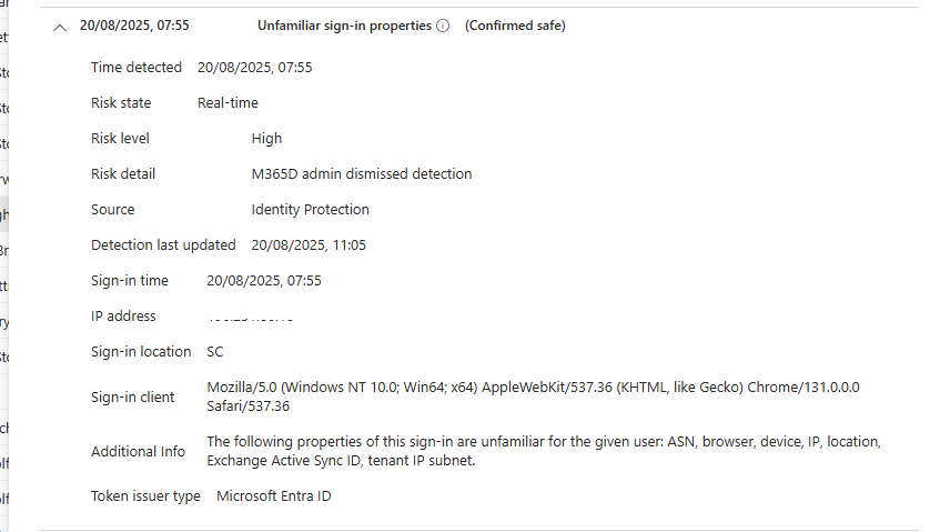 How can I find out who dismissed a sign-in risk detection in Microsoft ...