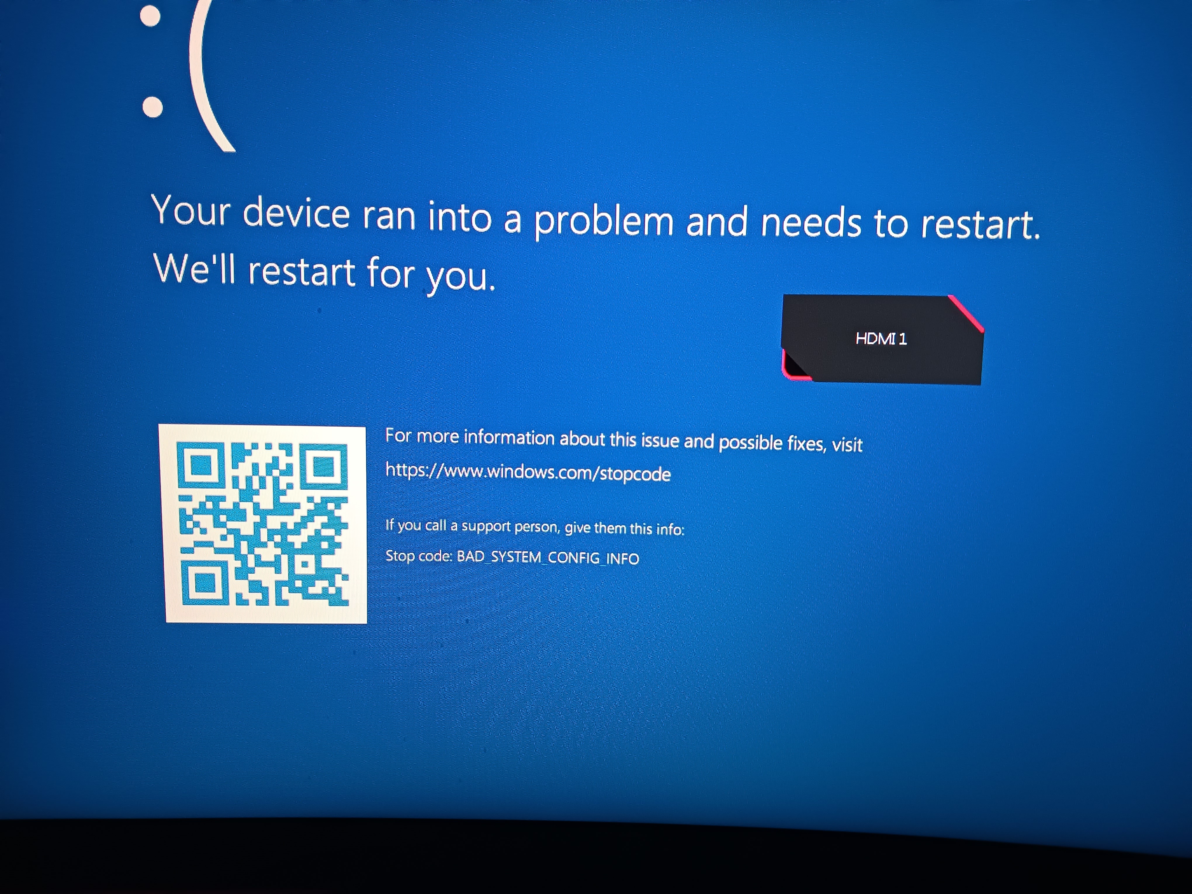 Bad System Config Info - Microsoft Q&A