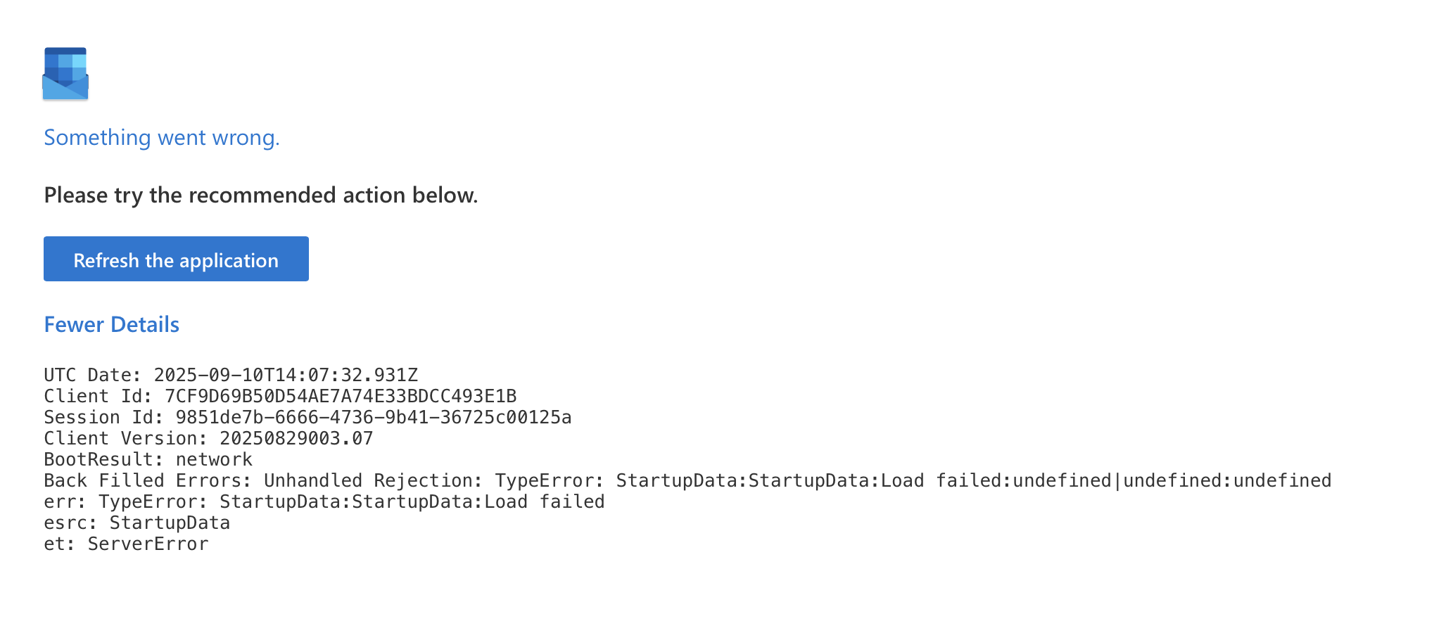 Error message when trying to access outlook from my laptop - Microsoft Q&A