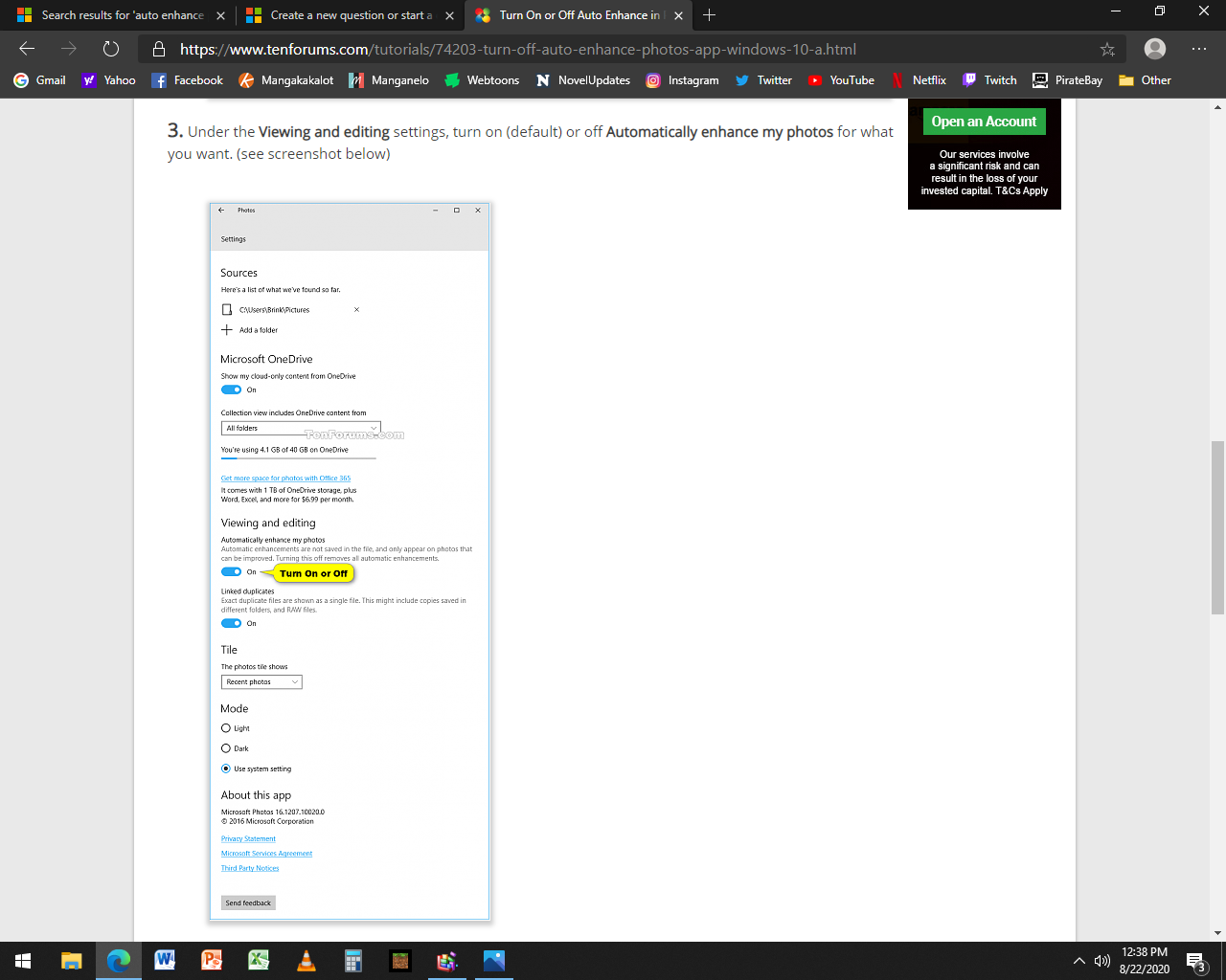 How to enable photos app's automatic enhance? - Microsoft Q&A