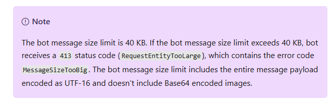 Adaptive Card Conversation Limit Issue in Teams via Bot Framework Connector - Microsoft Q&A