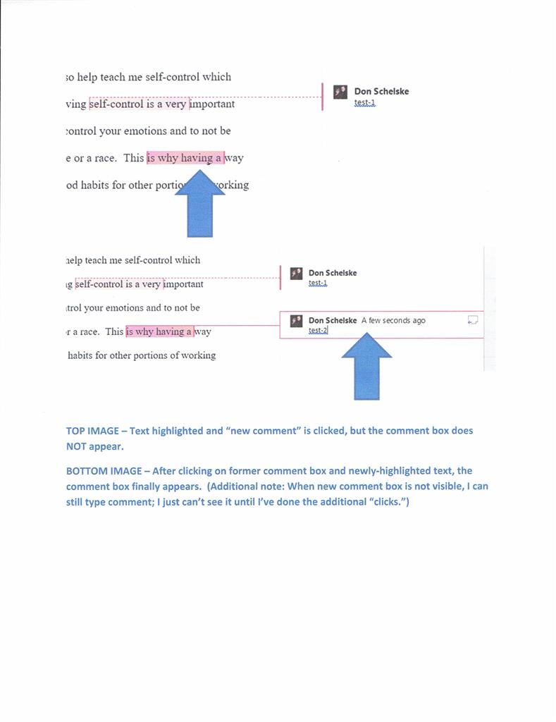 Problem with seeing a new "comment" box in Microsoft Word 2013 ...