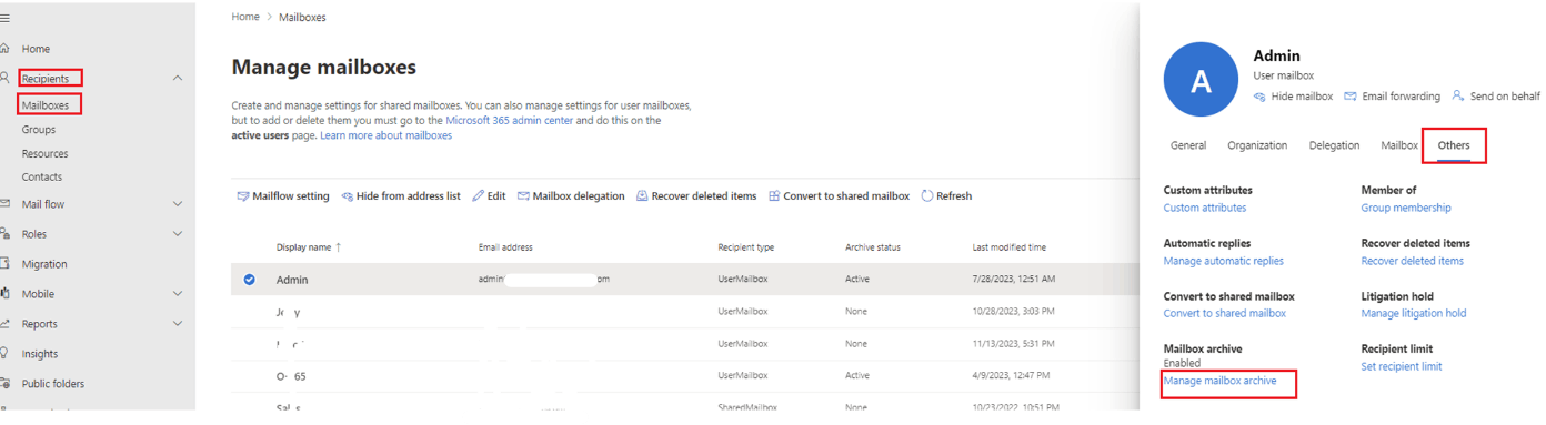 How do I clean up my archive mailbox, I received a notification that it ...