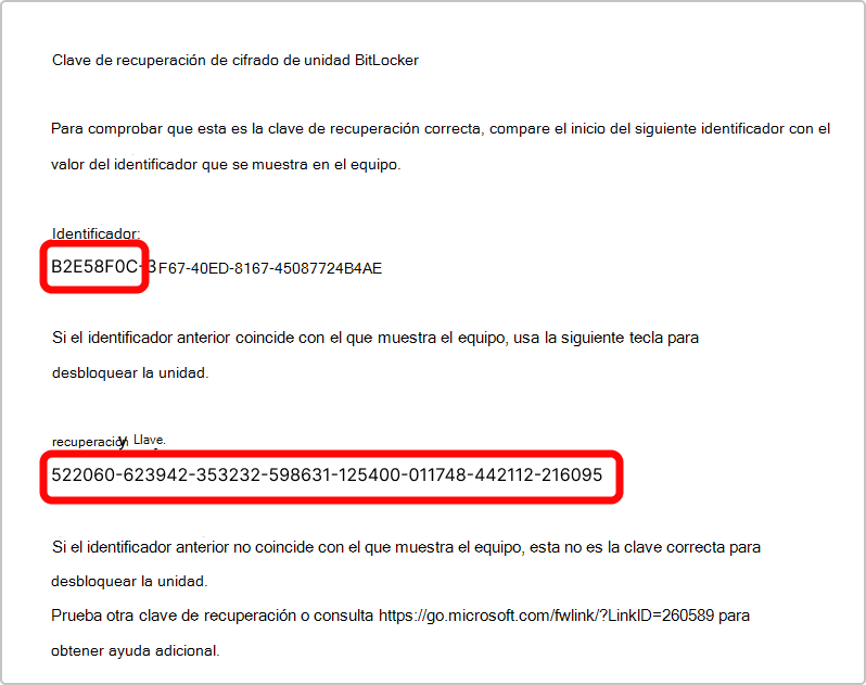 Clave de recuperación de BitLocker - Microsoft Q&A