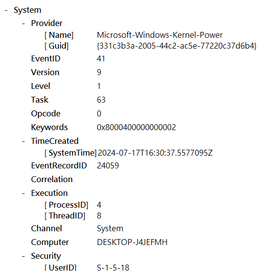 系統已重新開機，但未先正常關機。若系統停止回應、當機或電力意外中斷，就可能會造成此錯誤。 - Microsoft Q&A