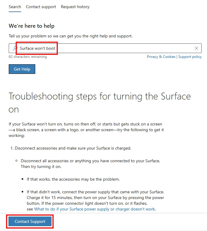 How do I reboot the surface, I cant boot it. Thank you - Microsoft Q&A