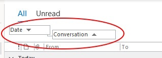 Outlook "sort tree" appeared at top of inbox. How do I get rid of it? - Microsoft Q&A