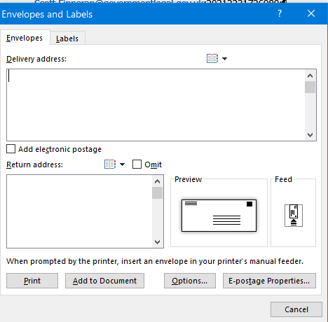 how do I create and print an envelope in microsoft word? - Microsoft Q&A