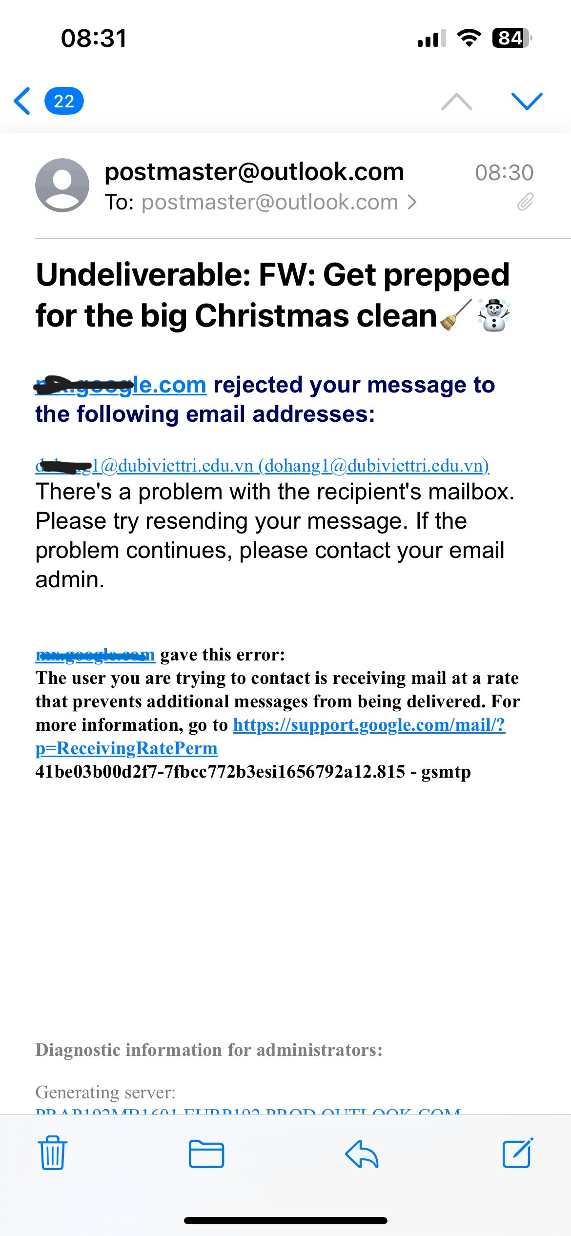 Strange postmaster email - Microsoft Q&A