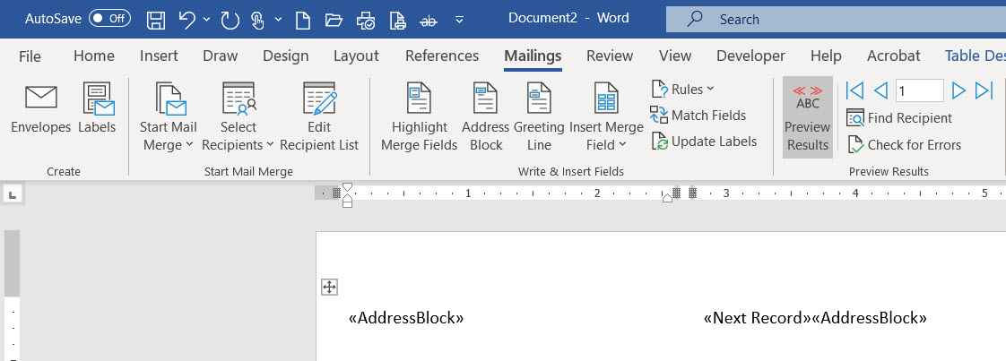 Making Mailing labels - Microsoft Q&A