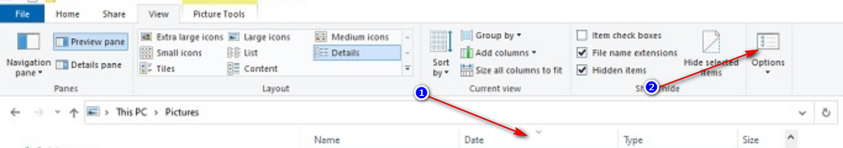 How do I re-configure explorer -to show dimensions automatically ...