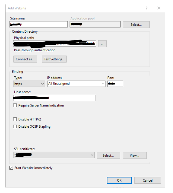 Unable to find SSL Certificate option in IIS Binding dialog - Microsoft Q&A Unable to find SSL Certificate option in IIS Binding dialog - Microsoft Q&A