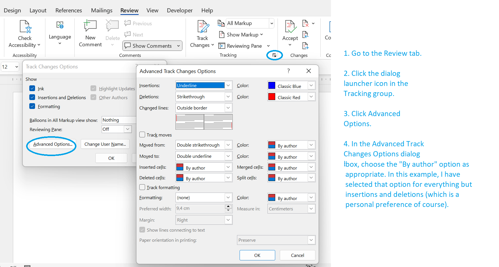 Redlining (track changes) in MS Word - Microsoft Q&A