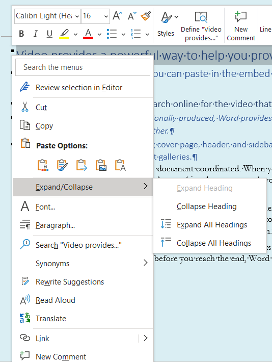 Expand/Collapse missing from context menu - Microsoft Q&A