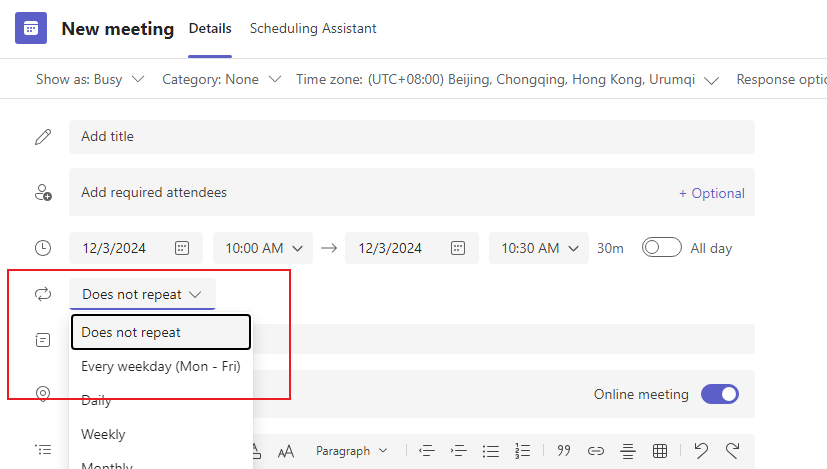 How do I create a recurring meeting in Microsoft Teams? - Microsoft Q&A