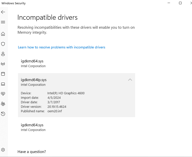 I can't turn on core isolation due to incompatible driver csrbc.sys. how do i remove this to ...