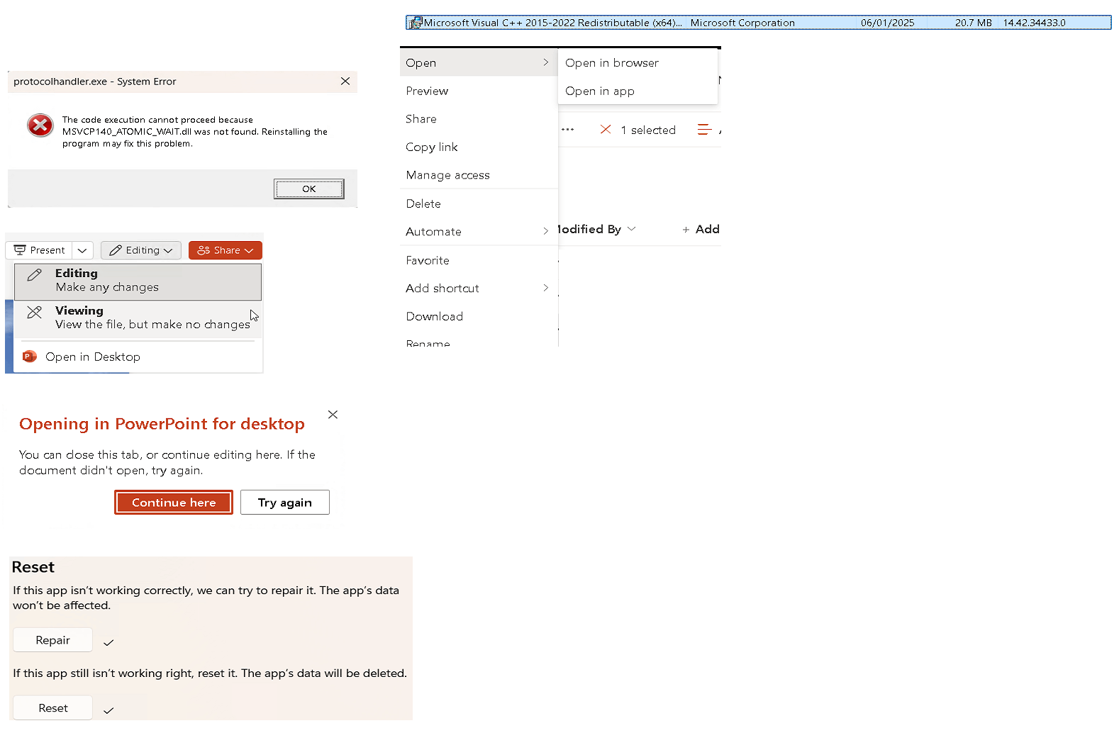 msvcp140_atomic_wait.dll when opening Sharepoint/Teams files - Microsoft Q&A