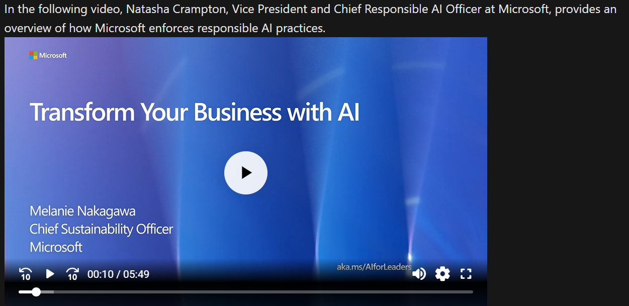 Incorrect video attached in Embrace responsible AI principles and ... Incorrect video attached in Embrace responsible AI principles and ...