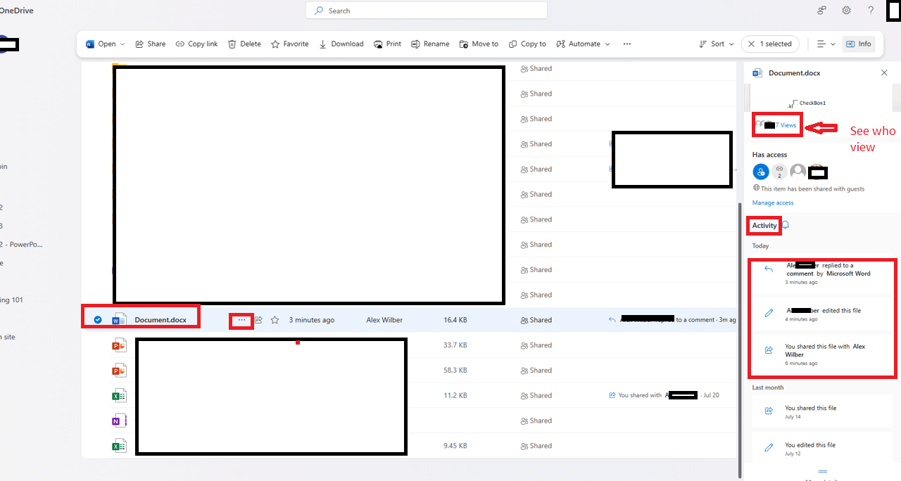 Tracking who has viewed a shared link to the file on OneDrive ...