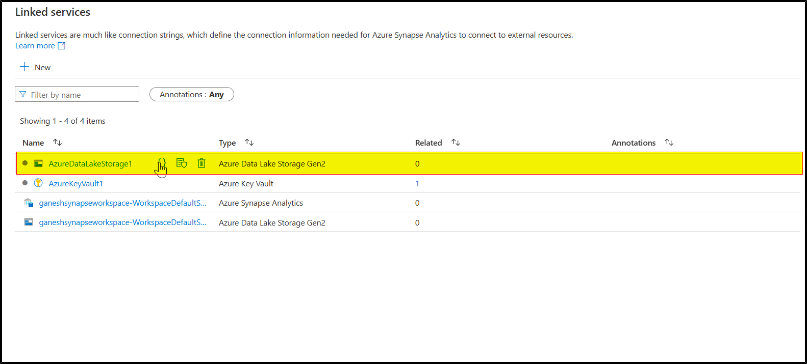 Linked serice parameterization for azure synapse - Microsoft Q&A