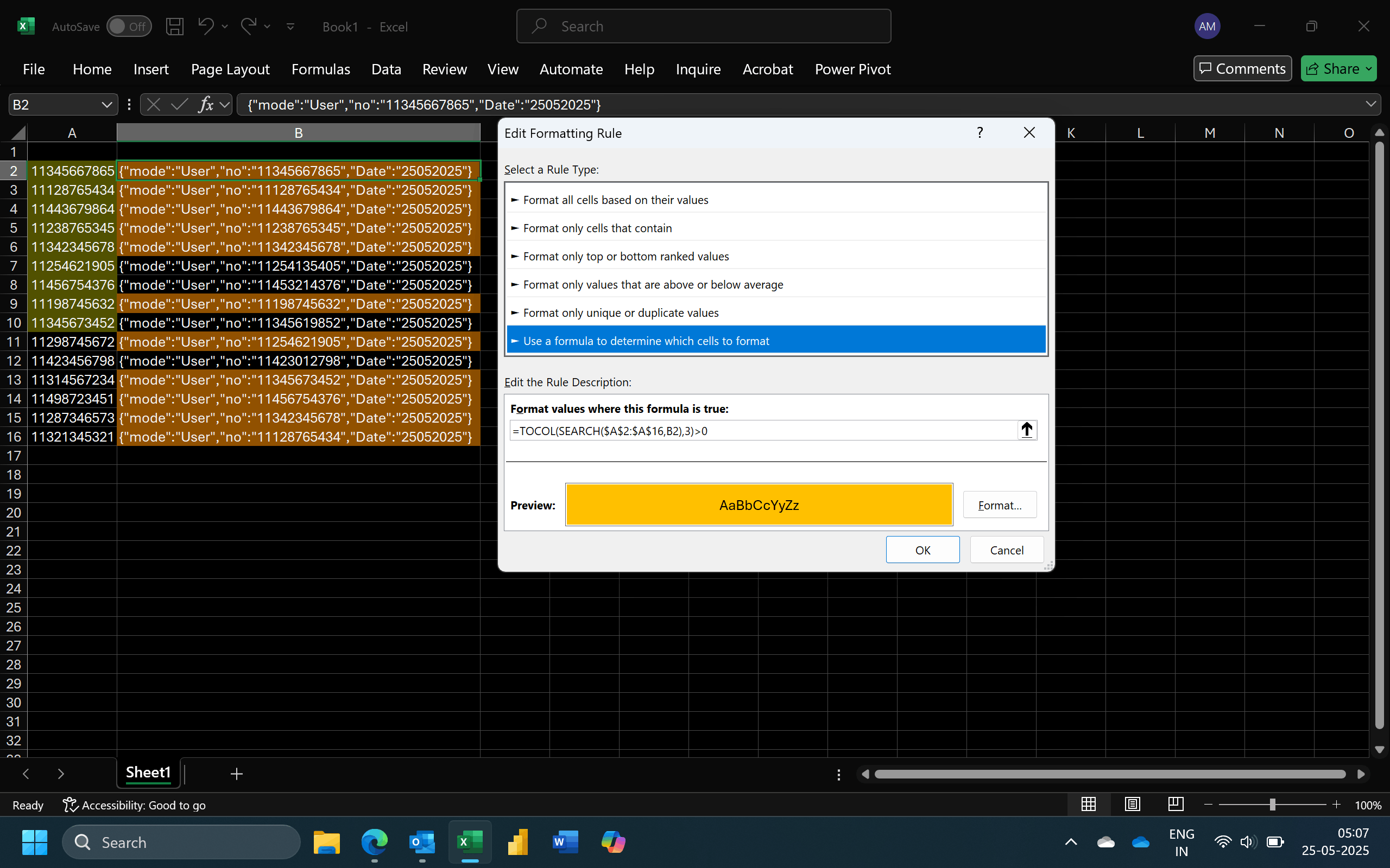 Find Out And Highlight The Duplicate Data Number Within Same Excel Sheet In Different Column Or