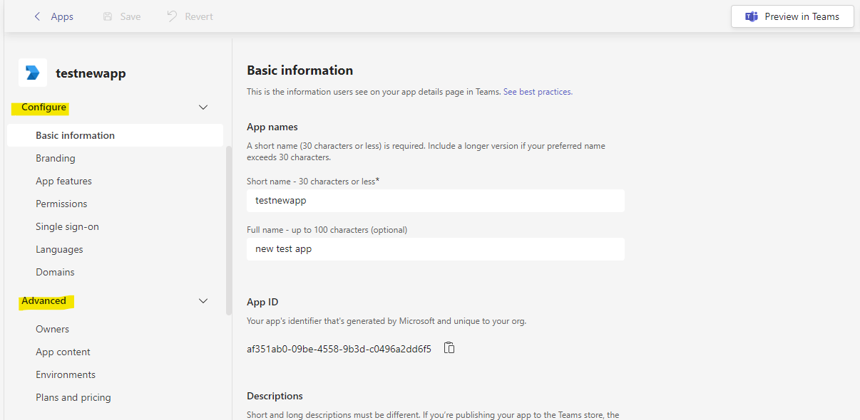 Unable to create new app from Developer Portal in Teams - Microsoft Q&A