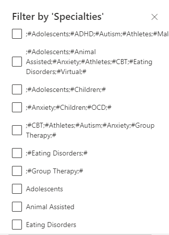 Microsoft Lists - Filtering on multiple selection choice fields ...