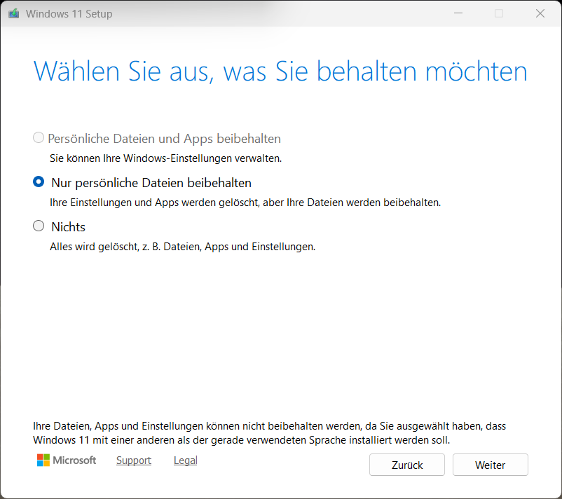 Windows 11 German ISO tells me I'm using a different language ...