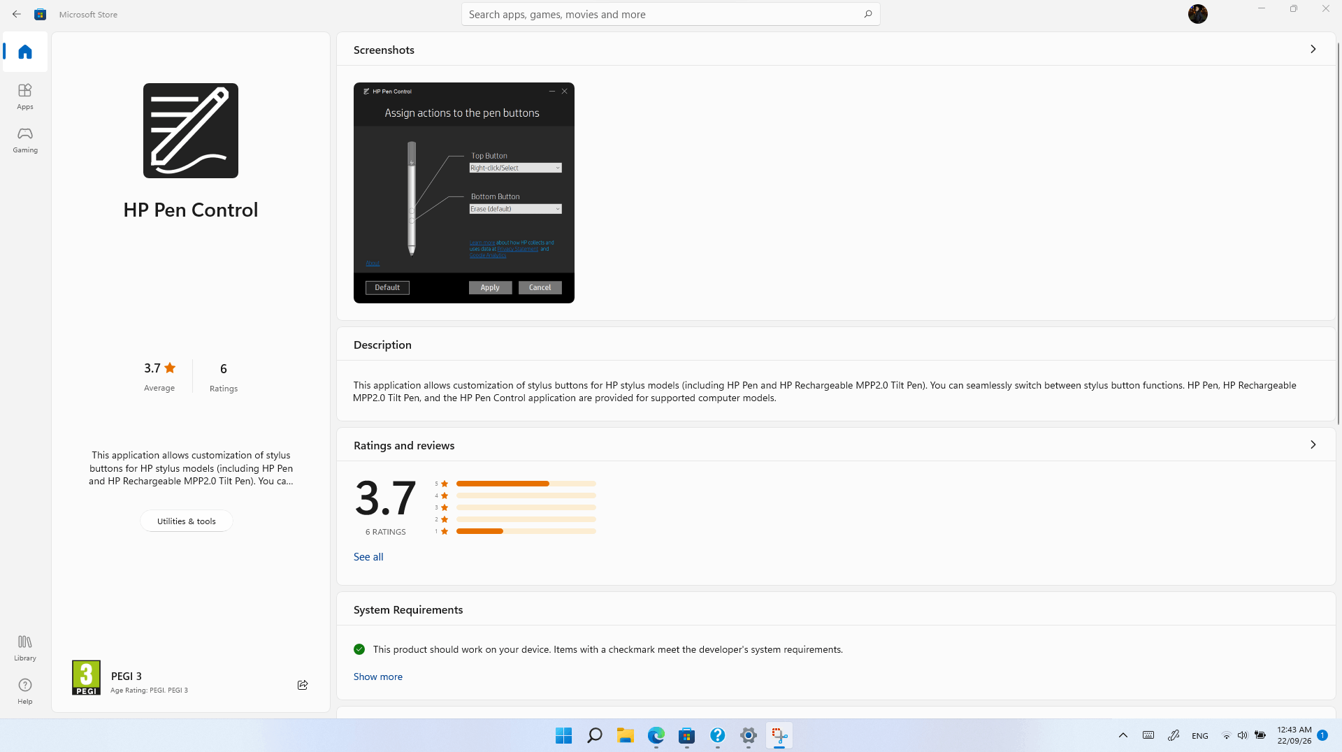 I can't install HP Pen Control for my HP Envy x360 13-ay1001xn ...
