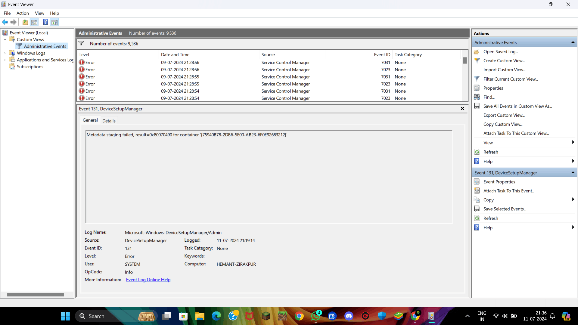 Can't Launch Event Viewer with Admin Rights - Microsoft Q&A