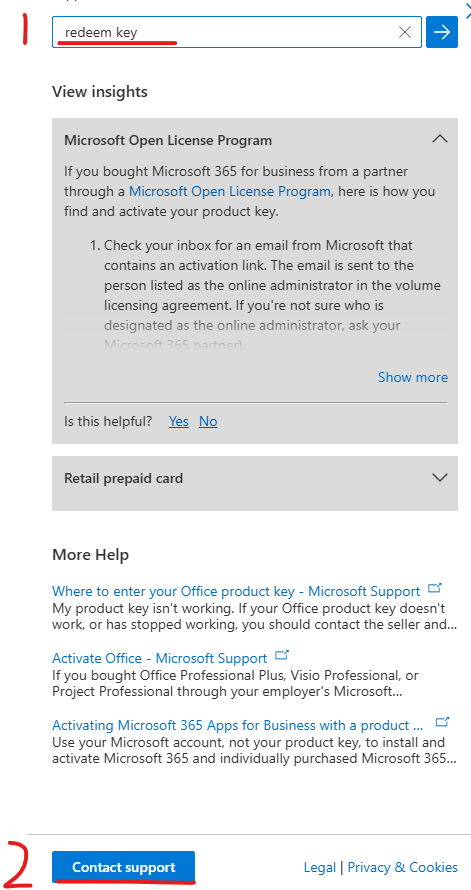How can I redeem a product key I have already purchased for Office 365 ...