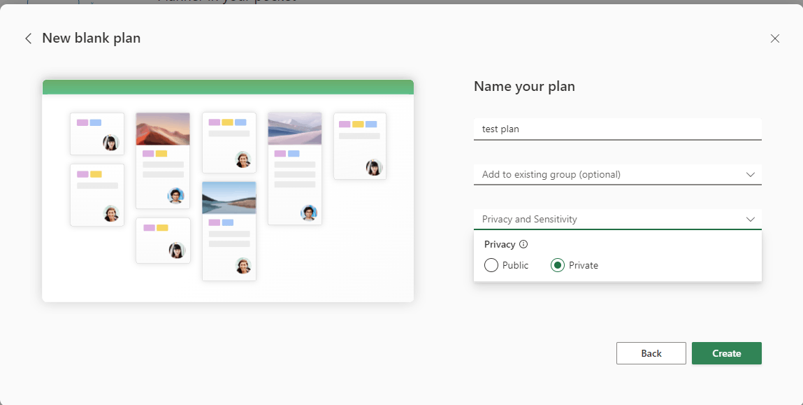 Cant set up new private planner - Microsoft Q&A