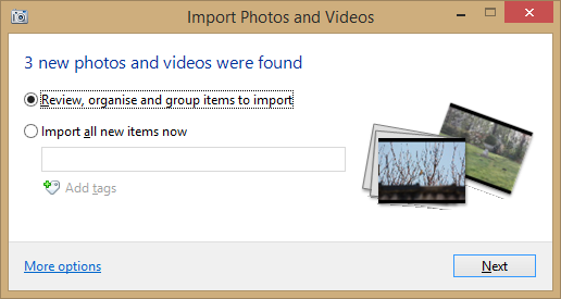 Importing photos from camera in groups (folders) by DATE TAKEN instead ...