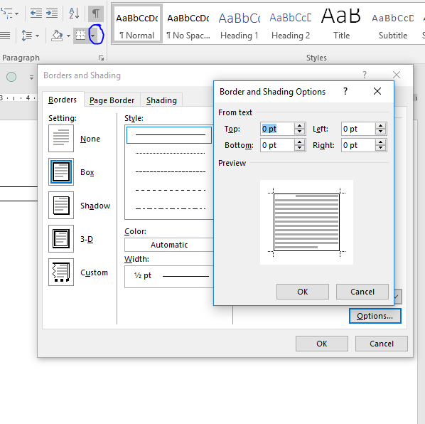 Paragraph border spacing - Microsoft Q&A