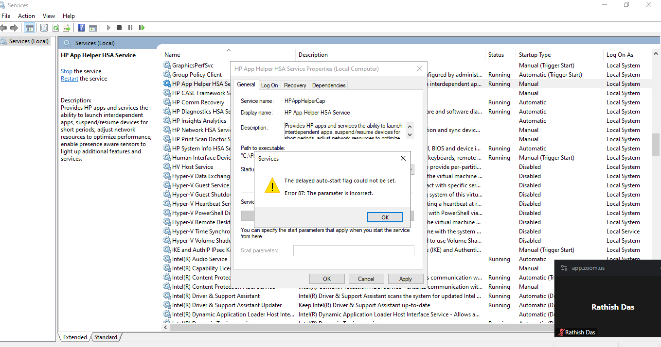 The delayed autostart flag could not be set - Microsoft Q&A