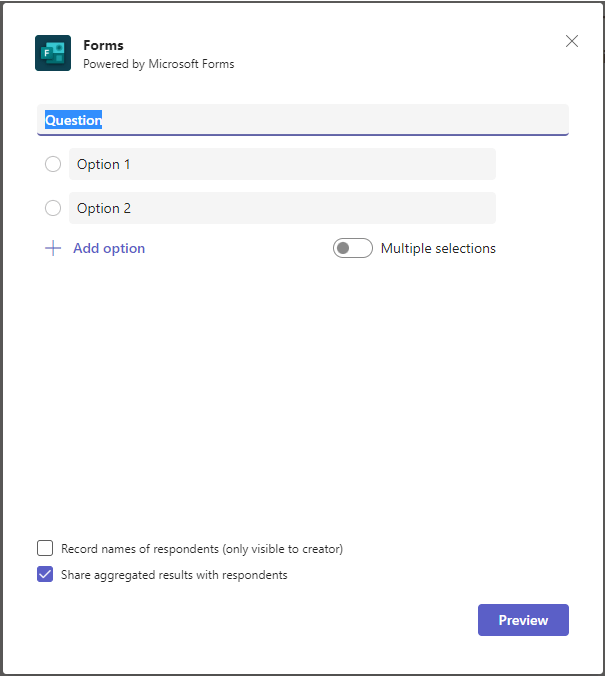 Forms - why can't I see responses to a Forms Poll directly in Teams (don't want to go to Forms ...