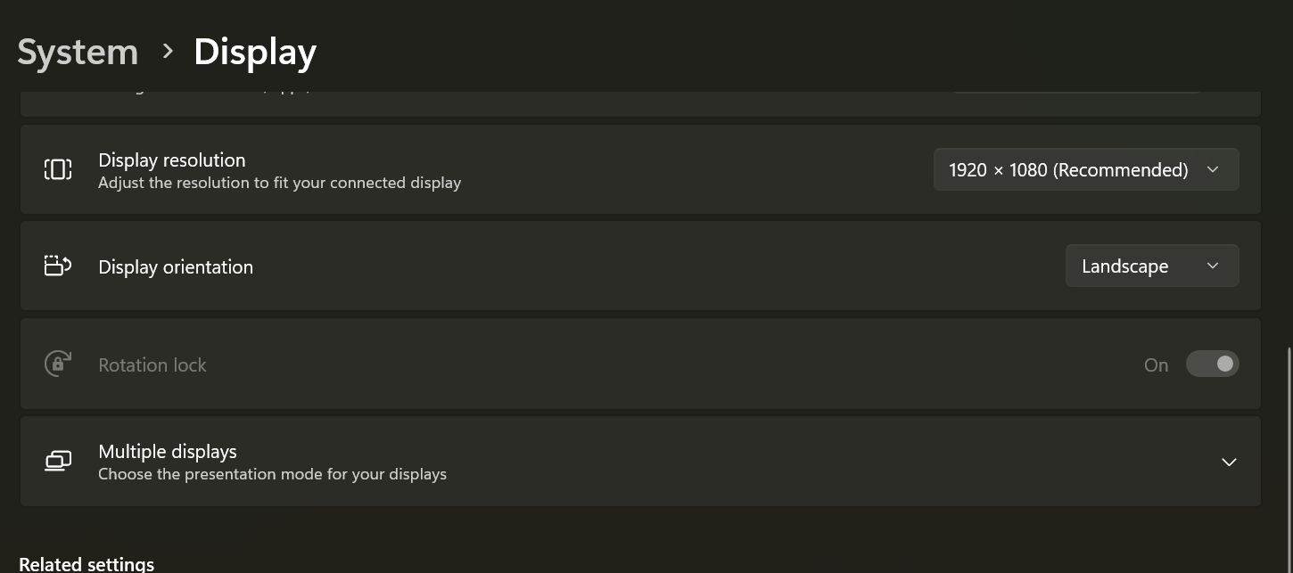 rotation lock greyed out - Microsoft Q&A