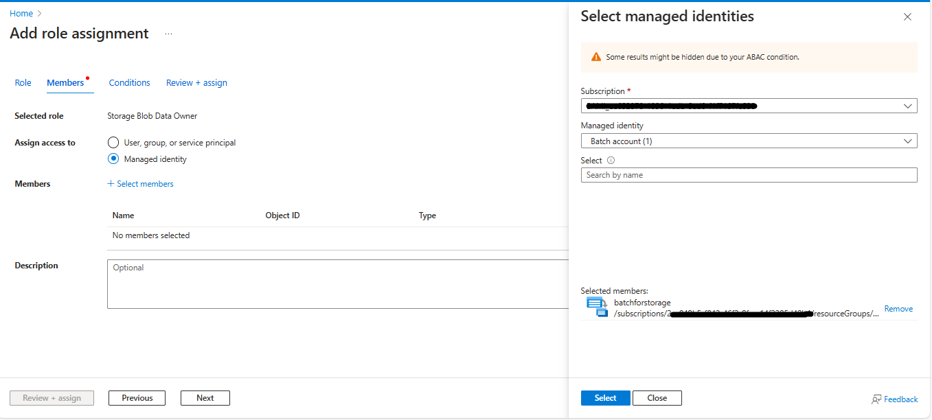 in azure batch service how we add storage account that is in another subscription - Microsoft Q&A