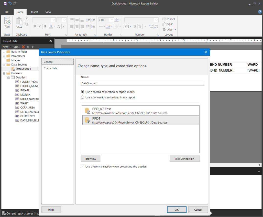 Error while modifying SSRS report using Report Builder: Data extension ... Error while modifying SSRS report using Report Builder: Data extension ...