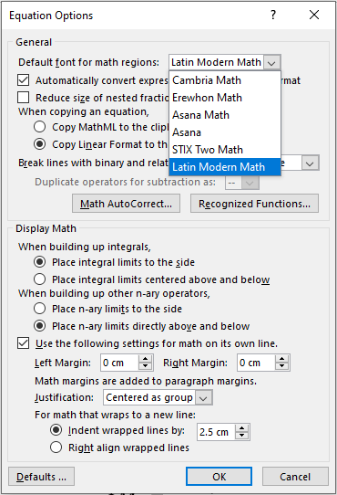 Microsoft Office Equation default font (Cambria Math) - Microsoft Q&A