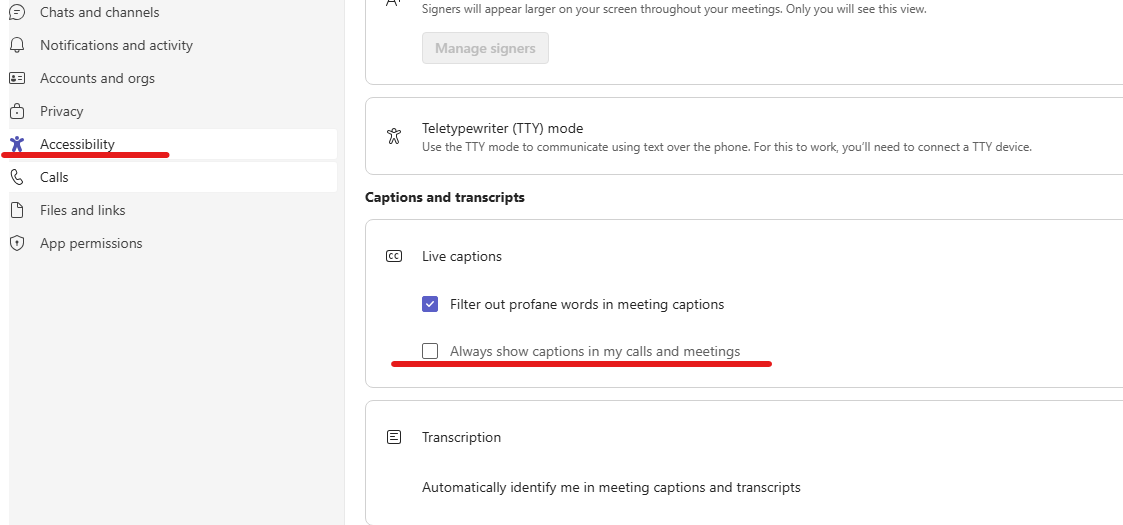 Live captions option available in meetings only for some user ...
