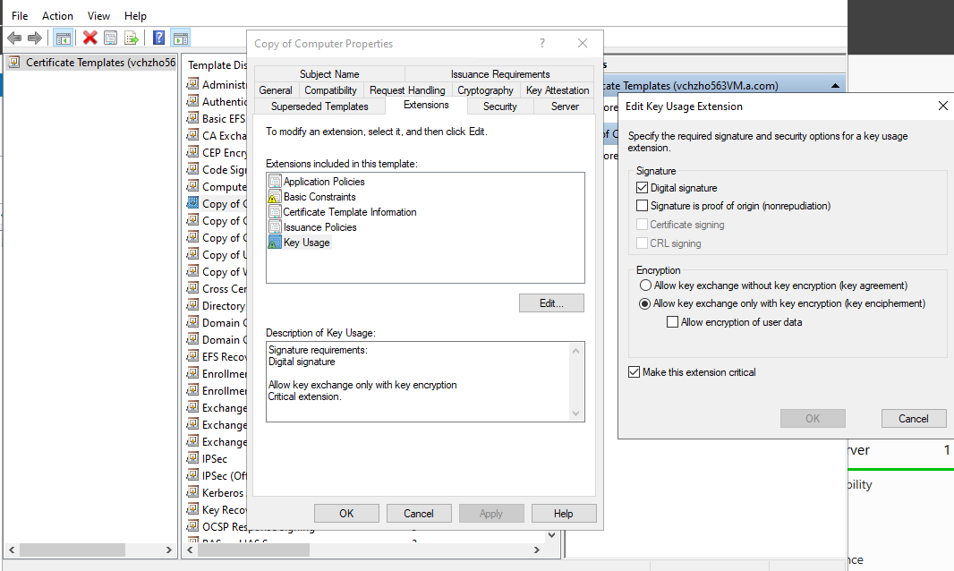 Microsoft AD CS (PKI) Template with "Certificate Signing" Key Usage ...