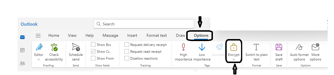 Where is the Message encrypt button in New outlook ? - Microsoft Q&A