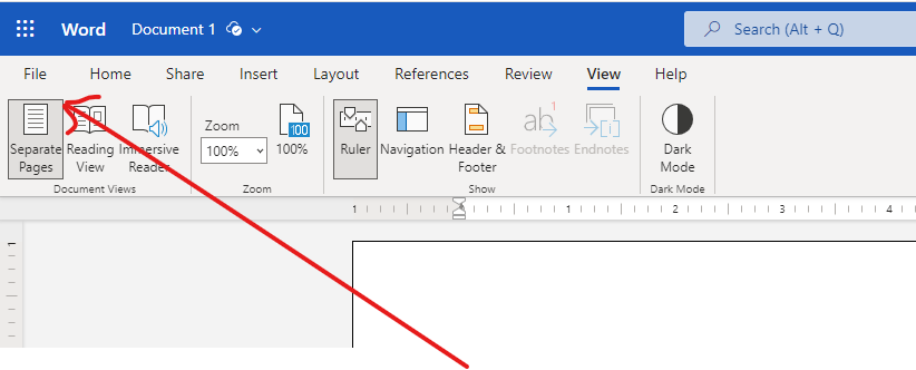 Word Online - How to set page view to see separate pages? - Microsoft Q&A