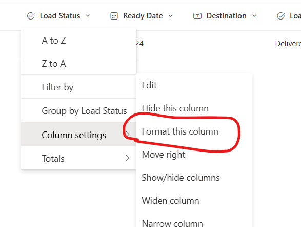 Create a custom list from existing list will not preserve the list view column format, can we ...