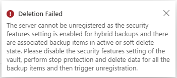 Unable to Delete Backup Management Server: Cannot Stop Backup Processes for Backup Items ...